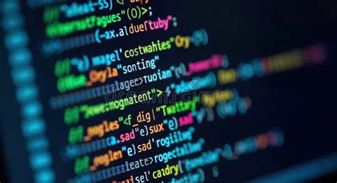 Close Up View Of Laptop Screen Displaying Colorful Computer Code