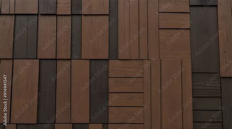 Wood Texture Composite Cladding Installation On House Facade Generative Ai Stock Illustration