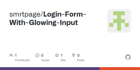 Github Smrtpagelogin Form With Glowing Input