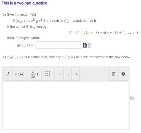 Solved This Is A Two Part Question A Given A Vector Field Chegg Com