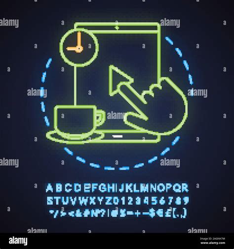 Digital Software Neon Light Concept Icon Easy App Downloading And