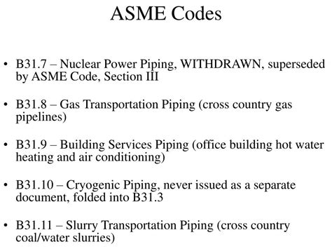 Ppt Piping Codes Powerpoint Presentation Free Download Id731180