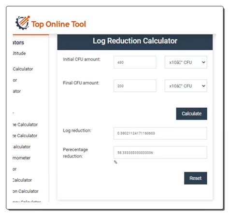Best Free Online Log Reduction Calculator Websites