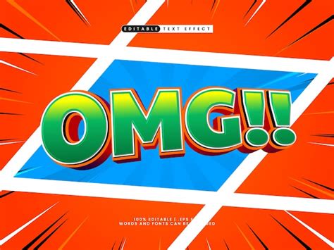Premium Vector | Omg editable text effect in comic text style