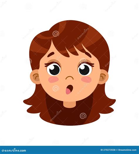 Surprised Girl Head For Animation Stock Illustration Illustration Of