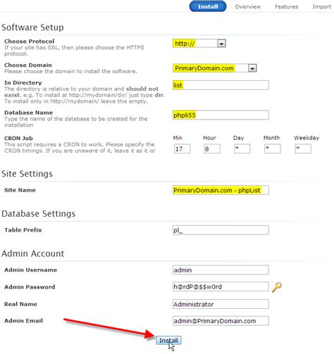Install PhpList With Softaculous InMotion Hosting