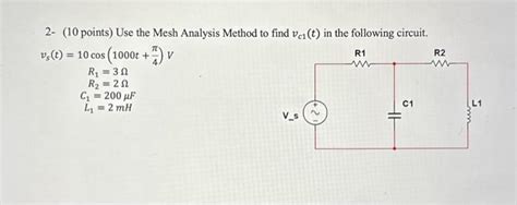solved 2 10 points use the mesh analysis method to find