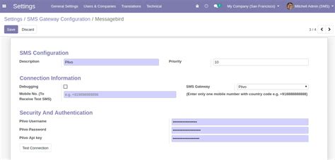 odoo plivo sms gateway integrate plivo sms gateway