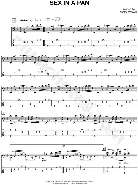 Victor Wooten Sex In A Pan Bass Tab In E Minor Download And Print Sku Mn0122033