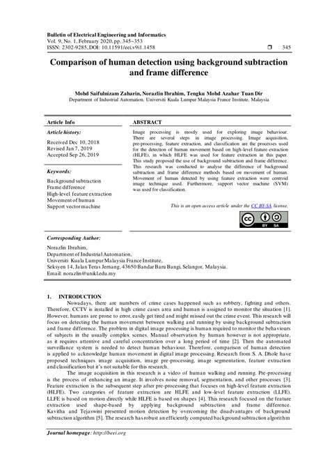 Pdf Comparison Of Human Detection Using Background Subtraction And