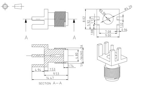 Sma Connector Sma Female Socket End Launch Pcb Clip Edge Mount Rf
