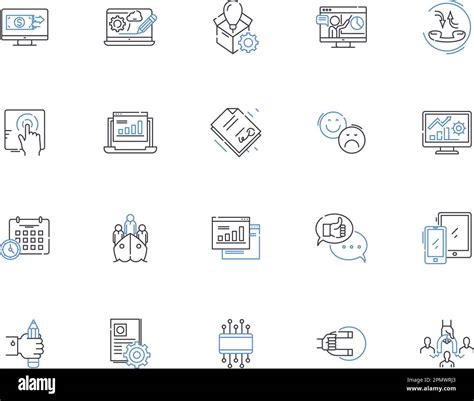 Connecting Business Outline Icons Collection Networking Linking