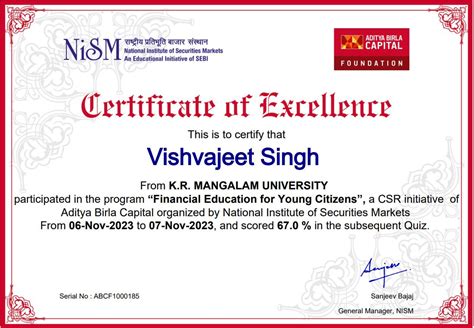 Vishvajeet Singh On Linkedin Financialeducation Csrinitiative Continuouslearning Nism