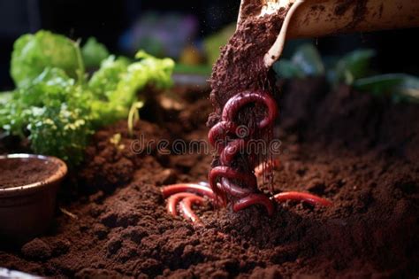 Macro Shot Of Worm Casting A Nutrient Rich Compost Product Stock