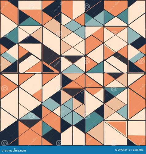 Seamless Geometric Pattern In Retro Style Vector Illustration For Your Design Generative Ai