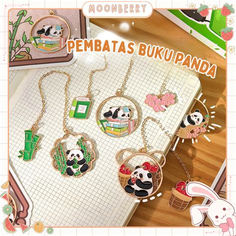 Jual Pembatas Buku Bentuk Metal Motif Panda Capybara Penanda Buku