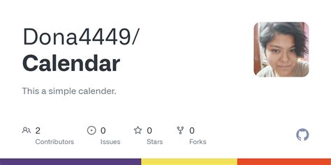 GitHub Dona Calendar This A Simple Calender
