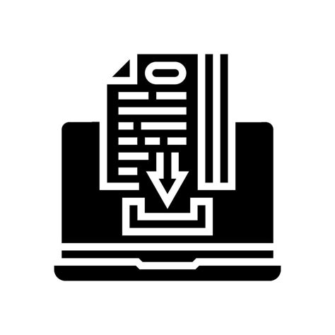 Assignment Submission Education Platform Glyph Icon Illustration
