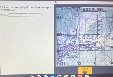 Solved What Are The Six Digit Grid Coordinates For Spot Elevation 210