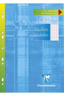 Feuilles Doubles Clairefontaine Feuillets Mobiles Perforés Metric A4