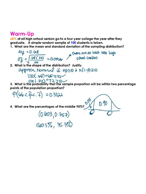 Unit 5 Day 2 Confidence Intervals For Proportions Pdf