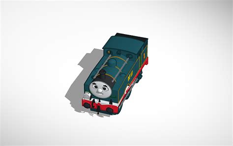 3d design teal blue 70th anniversary thomas with a snowplow tinkercad