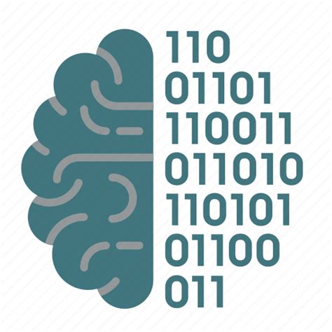 artificial binary brain coding code digital intelligence icon