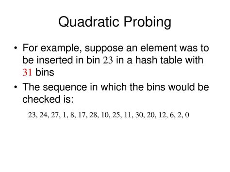 Open Addressing Quadratic Probing Ppt Download