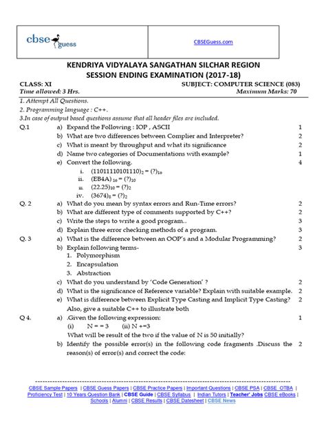 1164111406see Qp Xi Cs 2018 Set12 Pdf C Software Development