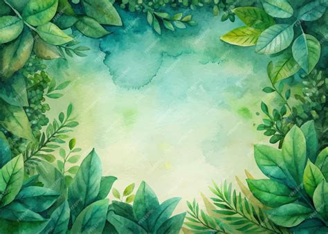 Premium Vector Watercolor Background Of Greenery Border
