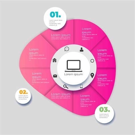 그라데이션 추상 모양 Infographic 무료 벡터