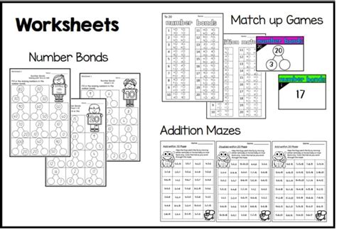 Addition Bundle Grade 1 Board Games Worksheets Activities Fun Math