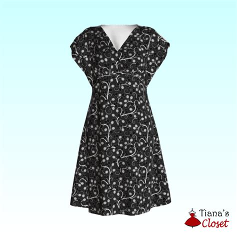 Tammie V Neck Empire Waist Dress Free Pdf Sewing Pattern Dress