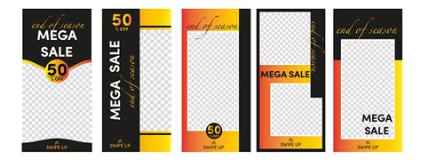 웹 스토리 판매 배너 배경 템플릿 사진 방문 페이지 웹 사이트 모바일 앱 포스터 전단지 쿠폰 선물 카드 스마트 폰 템플릿 웹 디자인의 집합 모던 양식에 대한 스톡 벡터 아트