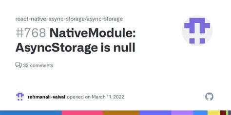 Nativemodule Asyncstorage Is Null · Issue 768 · React Native Async