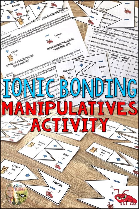 Ionic Bonding Manipulatives Puzzle Activity Middle School Chemistry Science Teaching