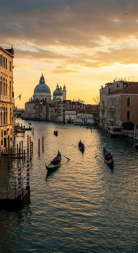 Golden Hour In Venice A Gondola Ride On The Grand Canal Sunset
