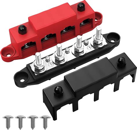 Joinfworld 5 16 Power Distribution Block 250a 12v Bus Bar 4 Post