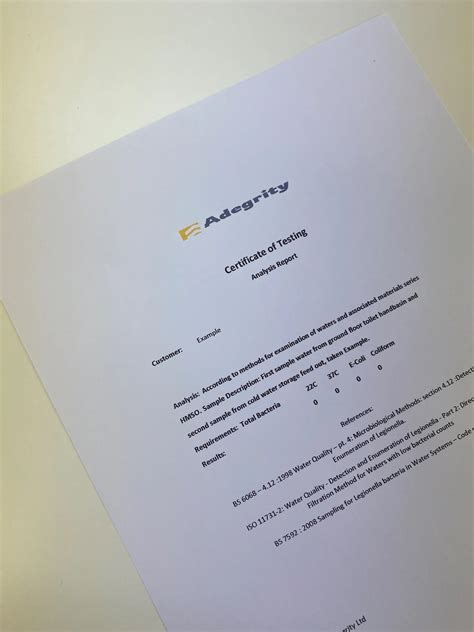 Legionella Testing And Monitoring Adegrity