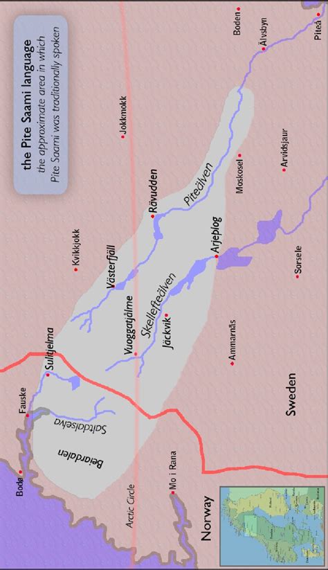 3 An Approximate Map Of The Territory In Which The Pite Saami Language