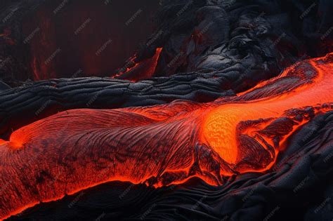 Premium Photo The Lava Flow Of Lava Is A Natural Phenomenon