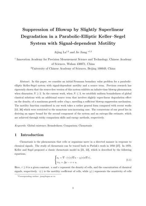 Pdf Suppression Of Blowup By Slightly Superlinear Degradation In A