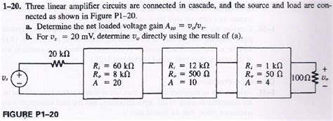 1 20 three linear amplifier circuits are connected in cascade and the