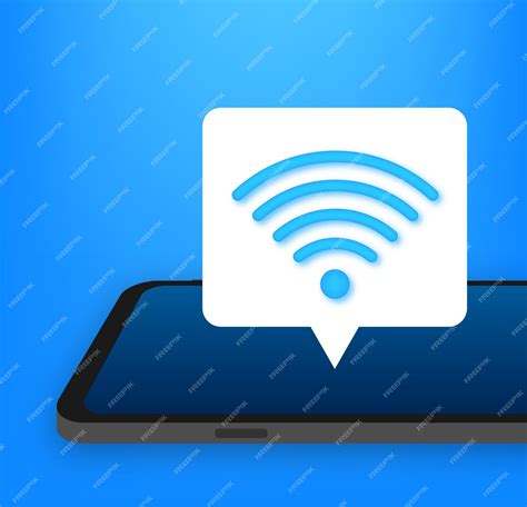 스마트폰 화면 벡터 재고 일러스트 레이 션에 무선 기술 Wifi 인터넷 연결 프리미엄 벡터