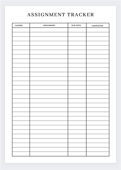 Homework Tracker Homework Tracker Printable Homework To Do List Homework Planner Homework Log