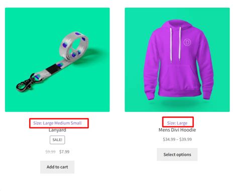 php attribute values in variable products on shop categories woocommerce pages stack overflow