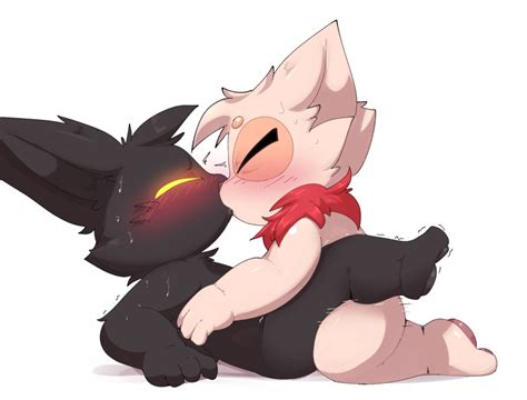 Rule 34 Anthro Black Body Black Fur Blush Bodily Fluids Closed Eyes