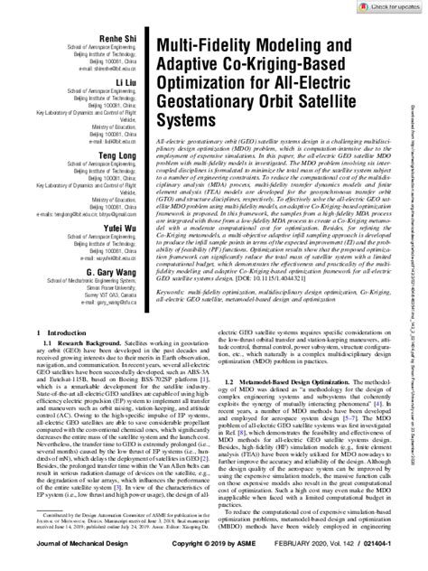 Pdf Multi Fidelity Modeling And Adaptive Co Kriging Based Optimization For All Electric