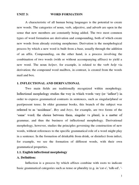 Advanced Grammar Unit 3 And 4 Download Free Pdf Word Morphology