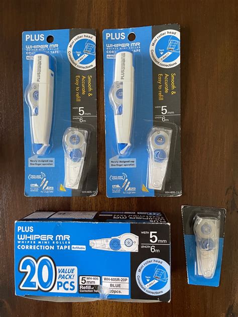 Plus Whiper Mr Mini Roller Correction Tape And Refills Hobbies And Toys